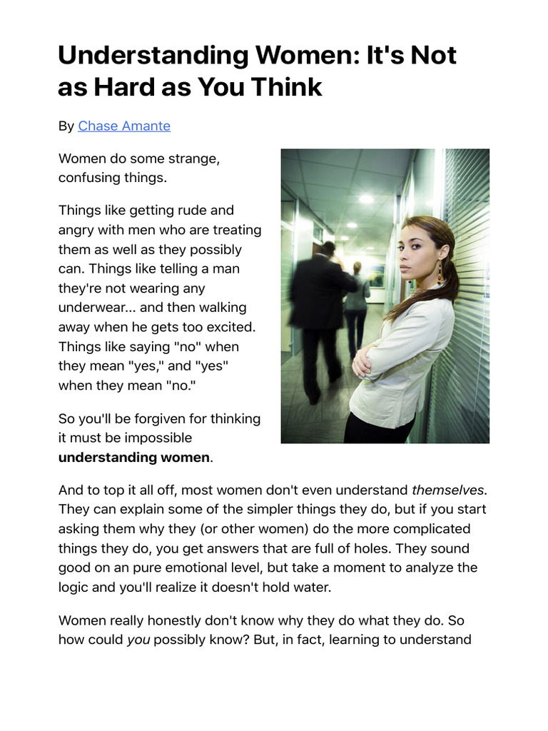 Understanding Women It's Not As Hard As You Think | PDF | Philosophy
