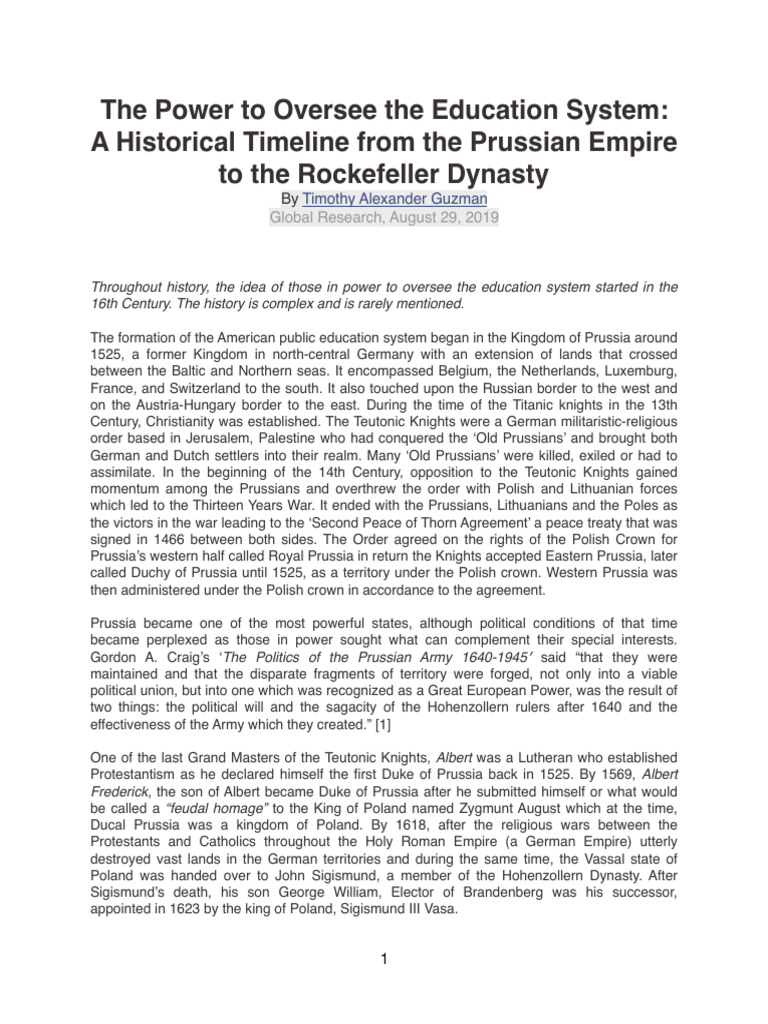 Prussian Education System History | PDF | Psychology | Prussia
