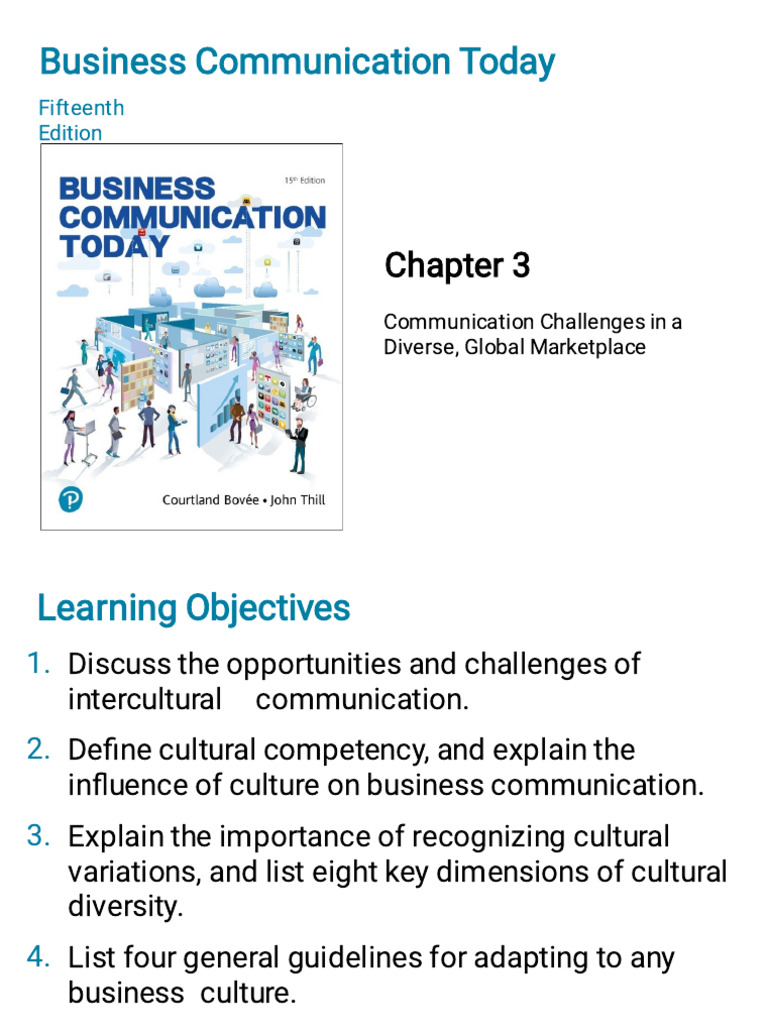 Chapter 3, Communication Challenges in A Diverse, Global Marketplace ...