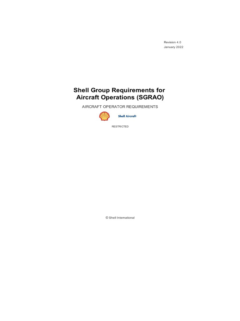 Shell Aircraft Operations Requirements | PDF | Safety | Risk Management