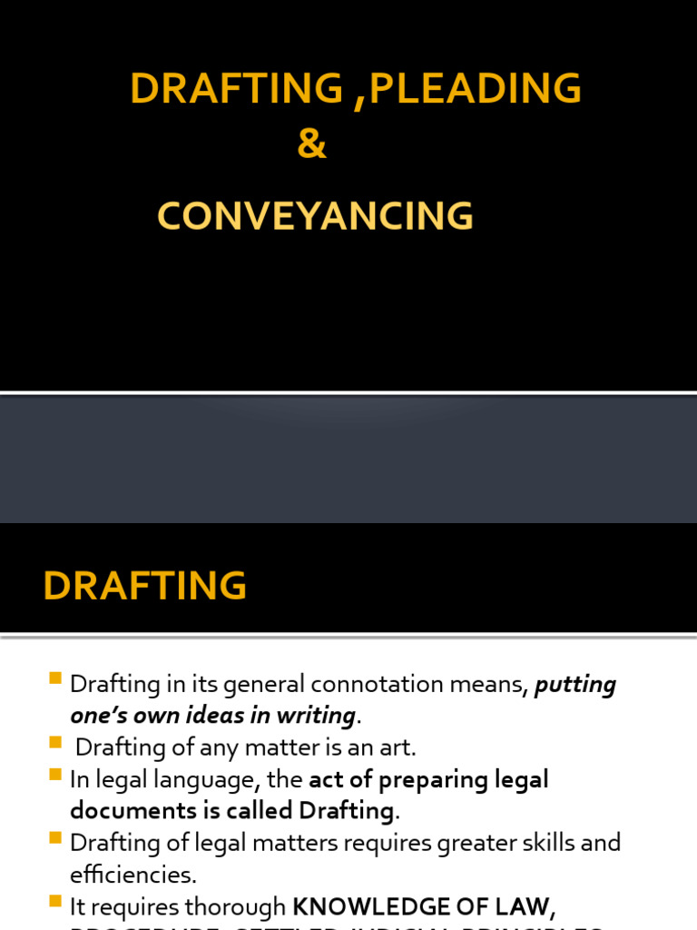 Drafting Pleading & Conveyancing | PDF | Pleading | Deed