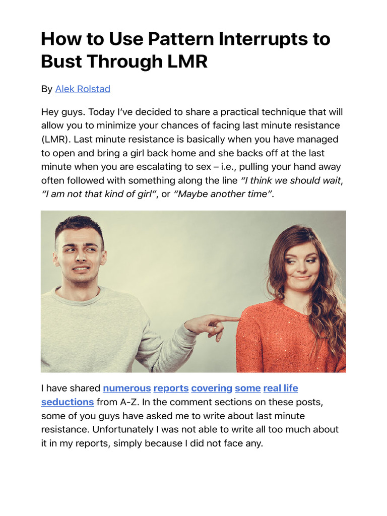 How To Use Pattern Interrupts To Bust Through LMR | PDF | Sexual Arousal | Intimate Relationships