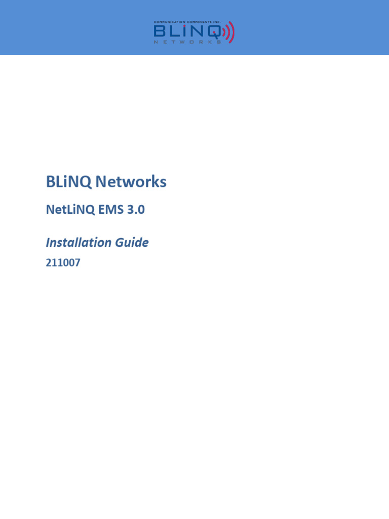 NetLiNQ EMS Installation Guide For SW 3.0 - 211007 | PDF | File ...