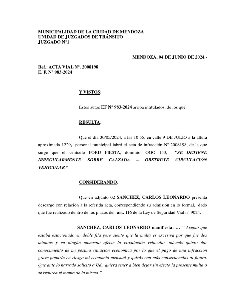 Sentencia Ef 983-24 | PDF | Multa (pena) | Gobierno