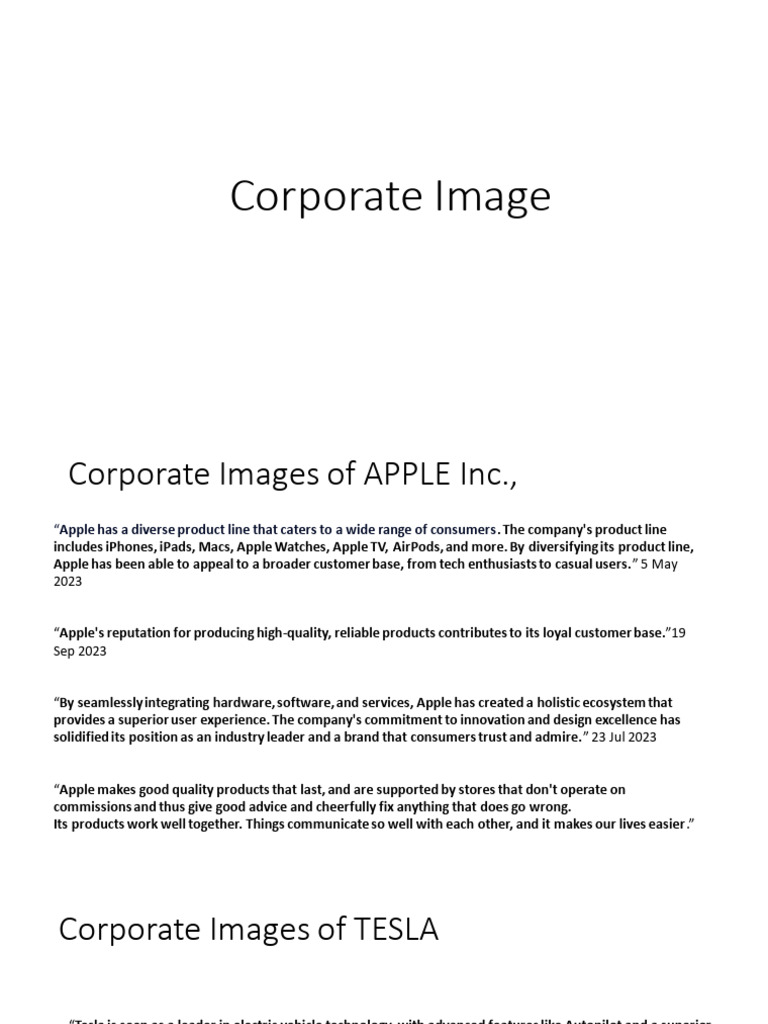 LECTURE 3 - Corporate Image | PDF | Apple Inc. | Brand