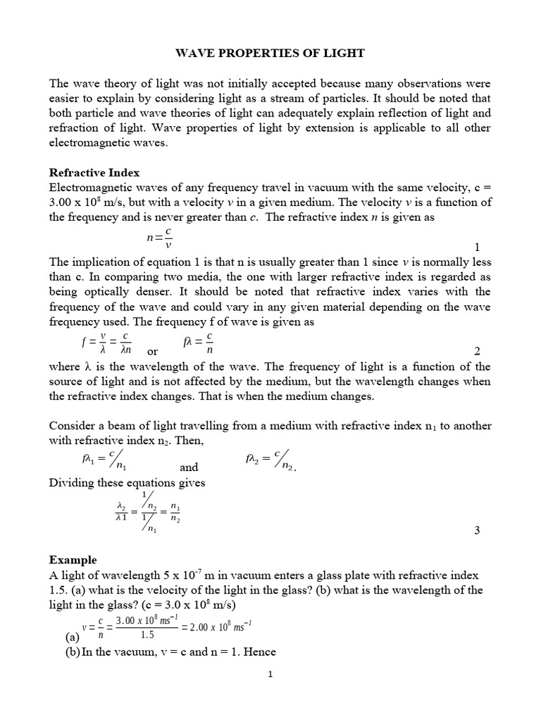 Effects of Intensity on Interference Fringes | PDF | Polarization ...