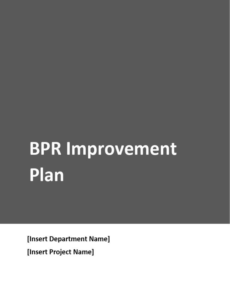 BPR Improvement Plan Template With Instructions | PDF | Business Process | Performance Indicator