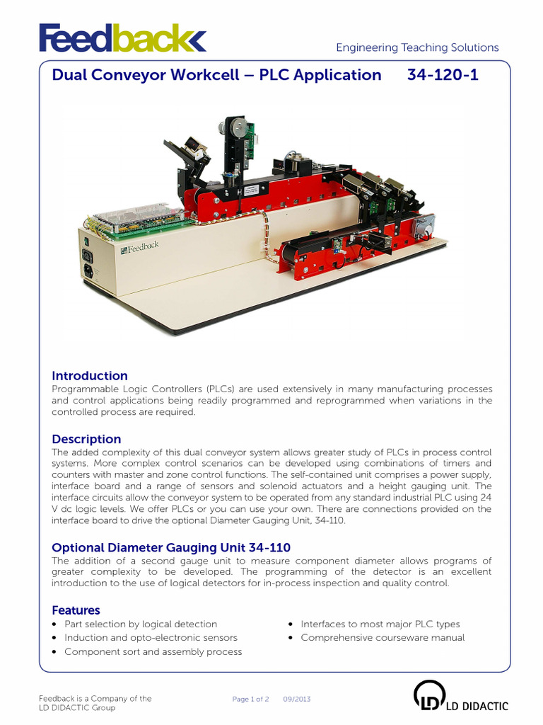 Dual Conveyor Workcell PLC Overview | PDF | Programmable Logic ...