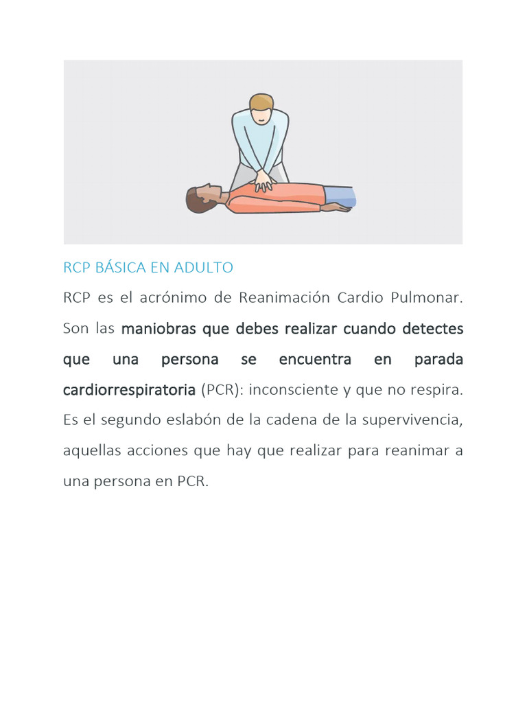RCP Básica en Adulto - Belen | PDF | Reanimación cardiopulmonar ...