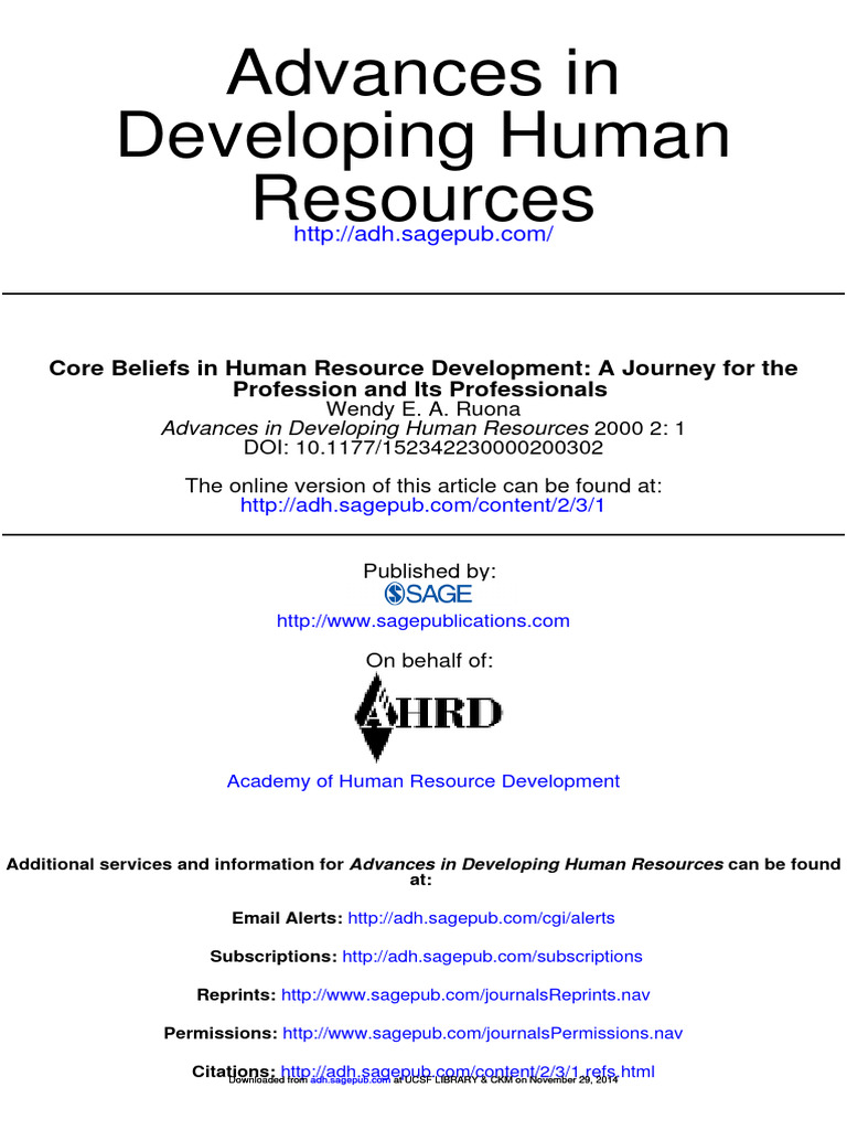 Core Beliefs in Human Resource Development | PDF | Reason | Theory