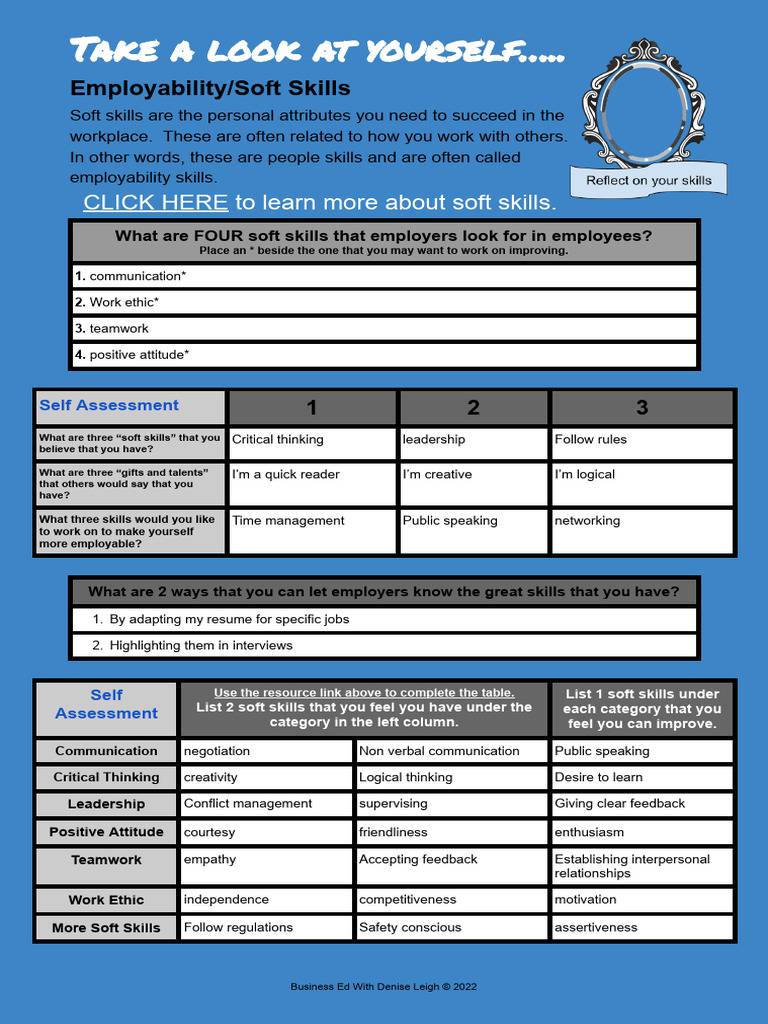 Anna - Employability Soft Skills Listed On TPT | PDF | Skill | Leadership