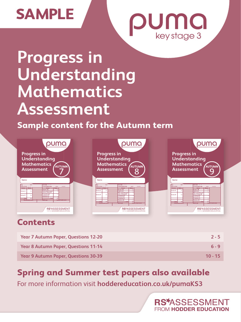 Puma Autumn Math Test | Download Free PDF | Mathematics | Geometry