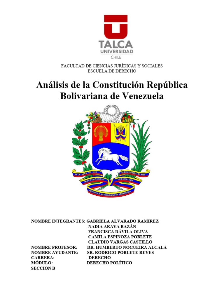 Análisis Constitución Venezolana Pdf Ejecutivo Gobierno Gobierno