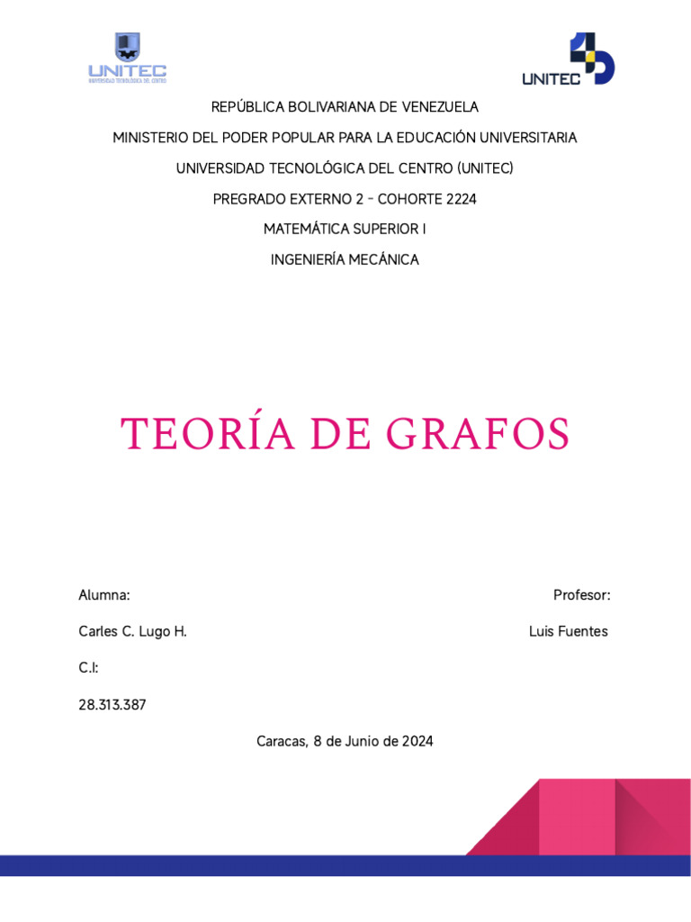 Teoría de Grafos 2024 | PDF | Vértice (teoría de grafos) | Informática ...