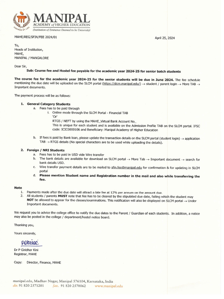 Fee Notification 2022-24 batch (1) | PDF