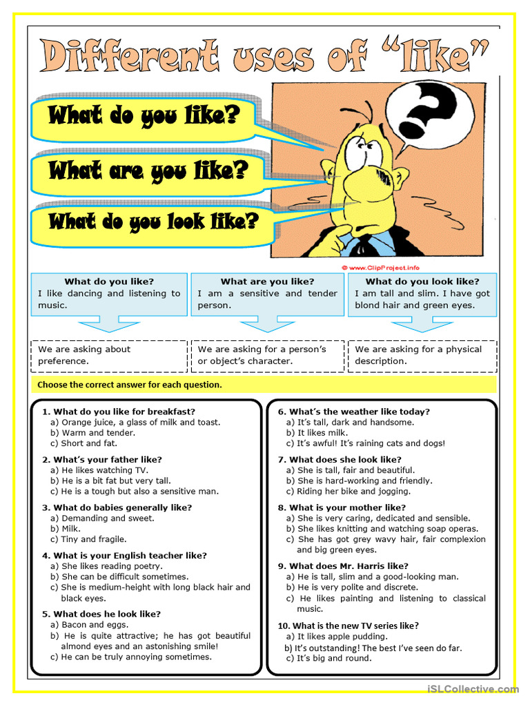 Different Uses of - Like | PDF