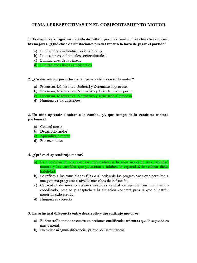 Tema 1 Prespectivas en El Comportamiento Motor | PDF | Aprendizaje ...
