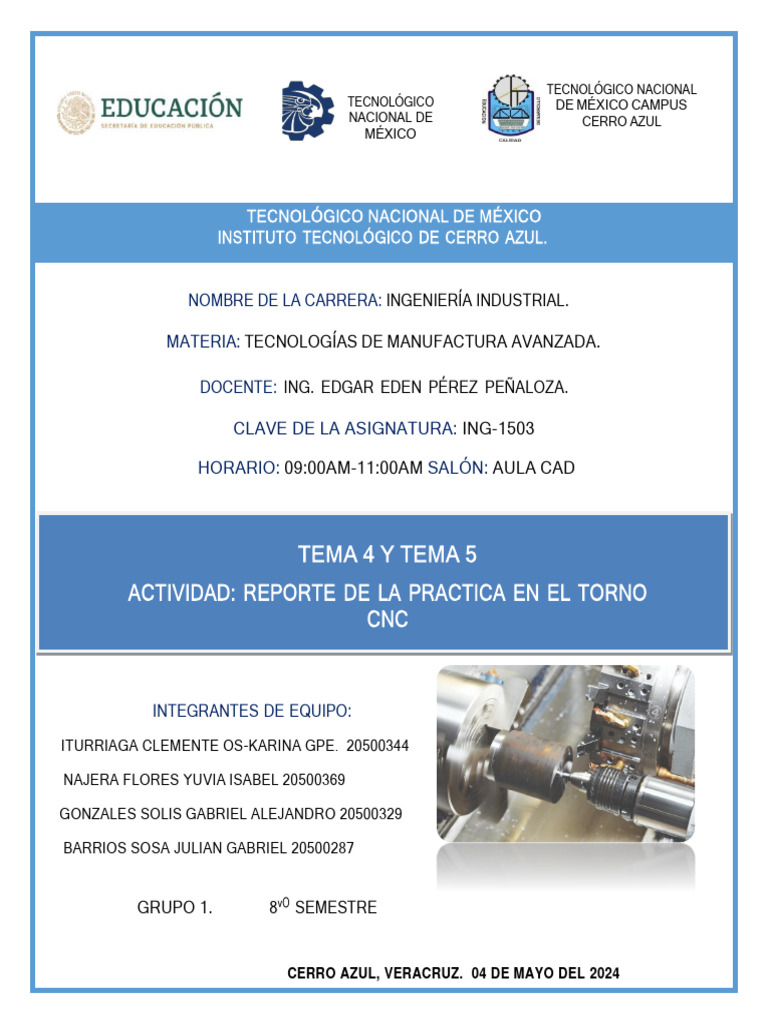 Reporte Practica | PDF | Control numerico | Ingeniería
