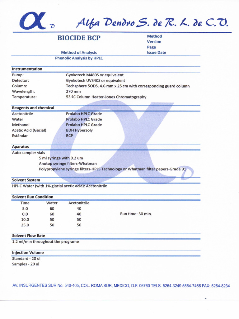 HOJA DE ESPECIFICACIONES BCP | PDF