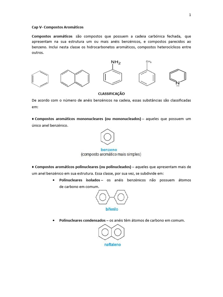 Estrutura e Nomenclatura dos Aromáticos | PDF | Benzeno | Aromaticidade