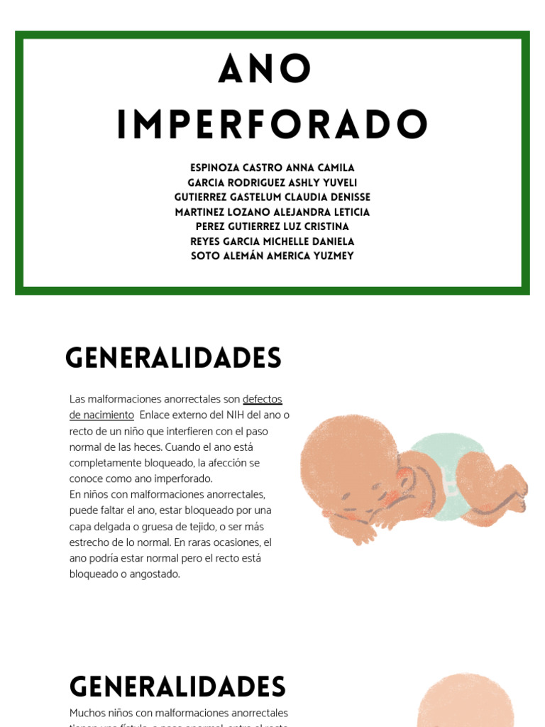 Ano Imperforado | PDF | Heces | Enfermedades y trastornos