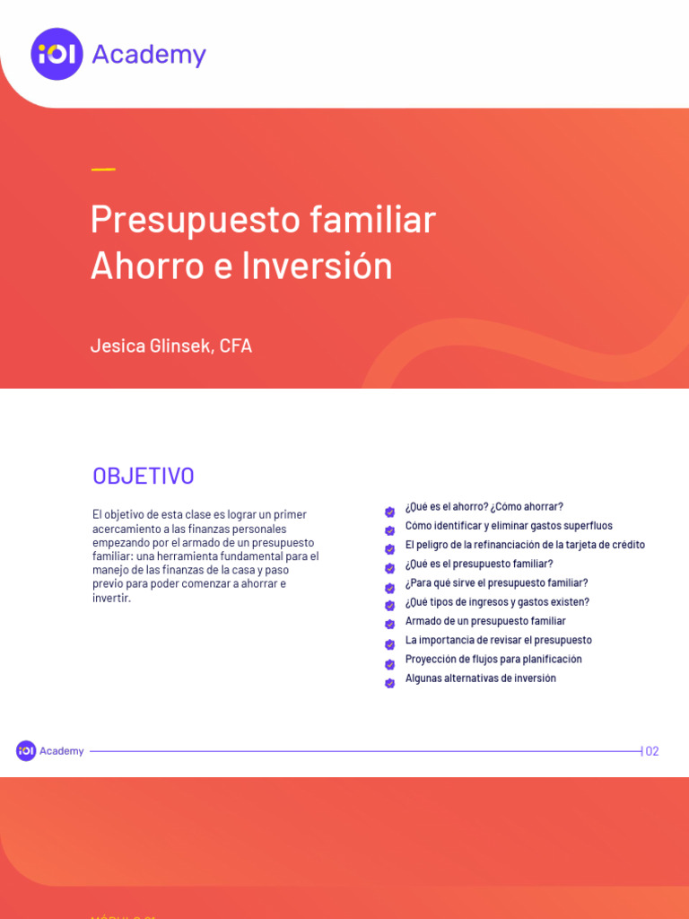 Presupuesto Familiar, Ahorro e Inversión | Descargar gratis PDF | Presupuesto | Ahorro