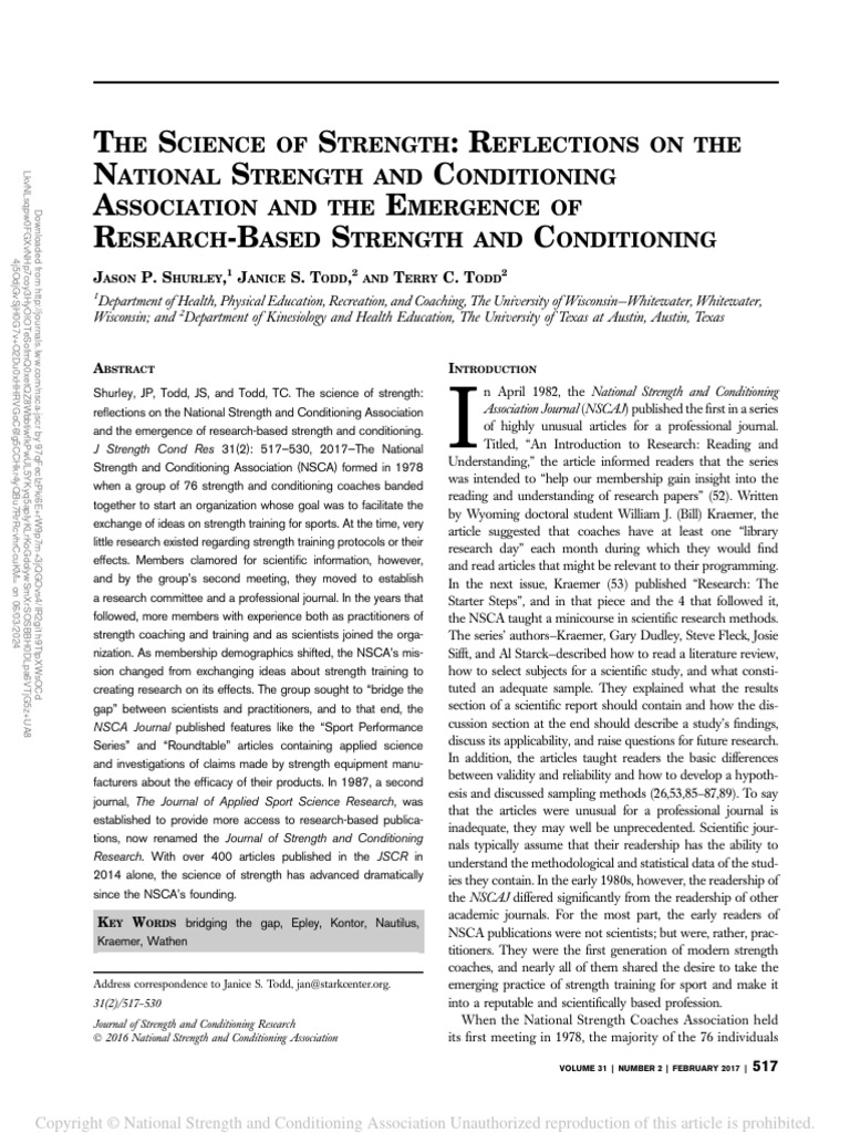 The Science of Strength Reflections On The.31 | PDF | Strength Training ...