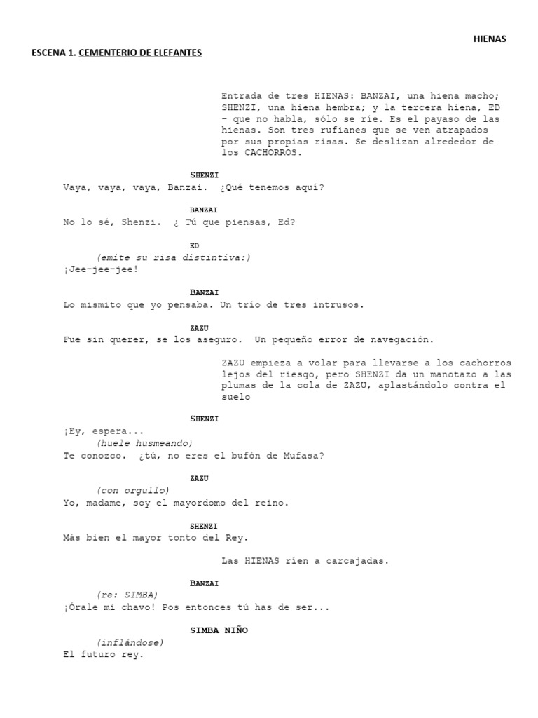 Hienas del Rey León: Banzai y Shenzi | PDF