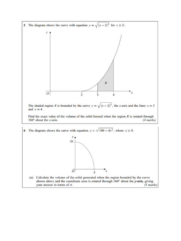 Volumes of Revolutions | PDF