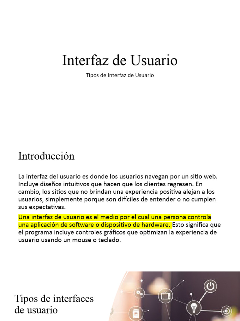 Tipos de Interfaz de Usuario | PDF | Interfaces gráficas de usuario | Interfaz de usuario