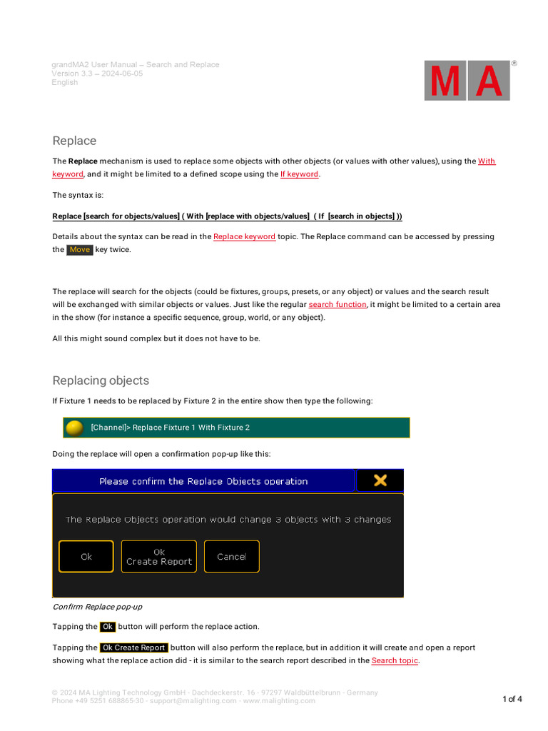 grandMA2_User_Manual-search_replace_replace-en-v3.3 | Download Free PDF | Computer Programming ...