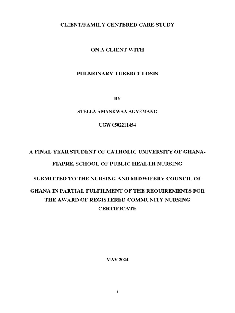 Care Study Chapter 3 (Stella) (Full Work) | PDF | Tuberculosis | Infection