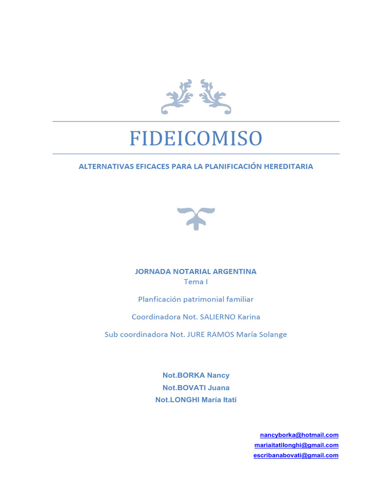 Fideicomiso Y Planificación Hereditaria Descargar Gratis Pdf