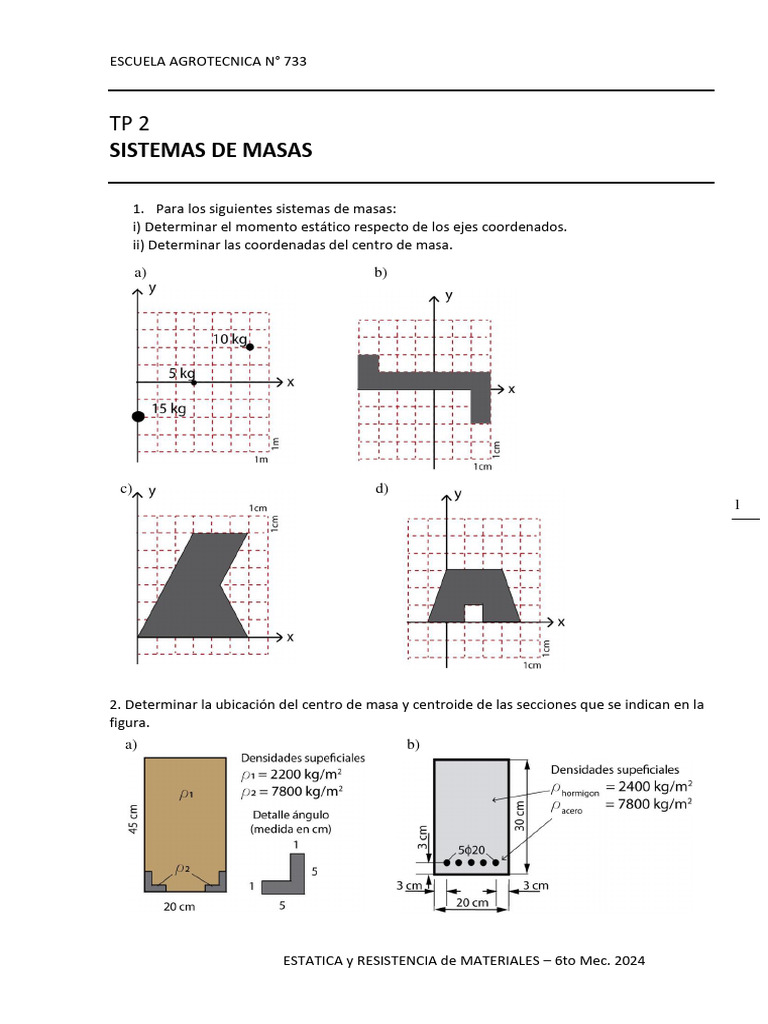 TP2 - Sistema de Masas - 102408 - 103204 | PDF | Viga (Estructura) | Resistencia de materiales