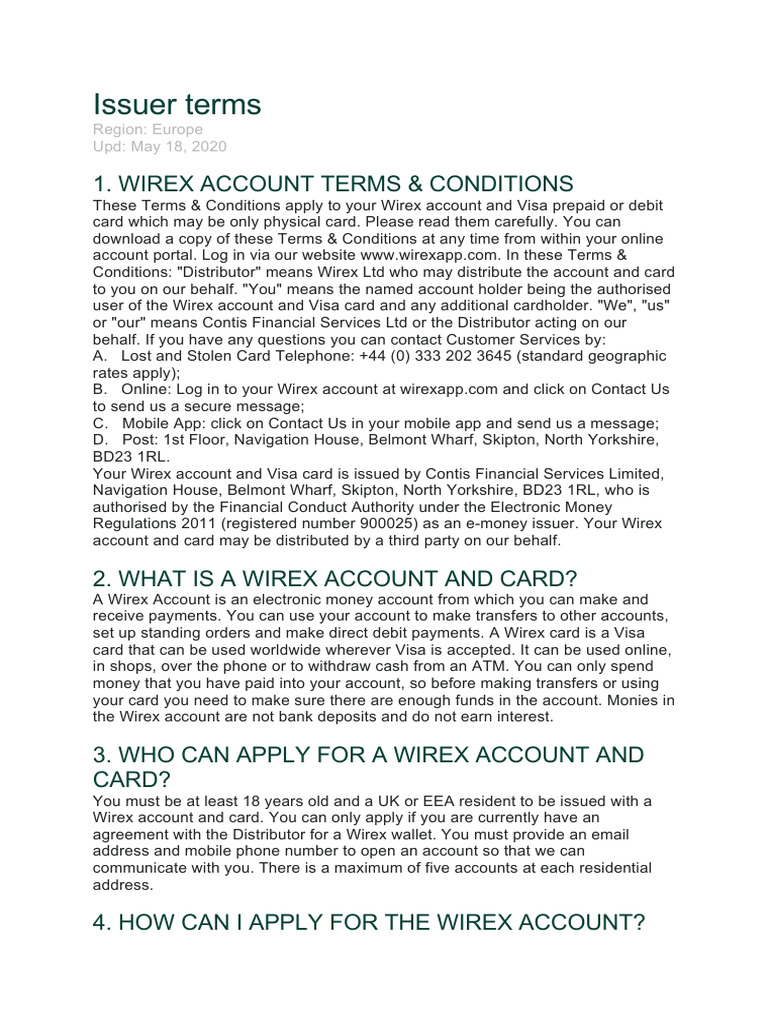 old-issuer-terms | PDF | Debit Card | Visa Inc.