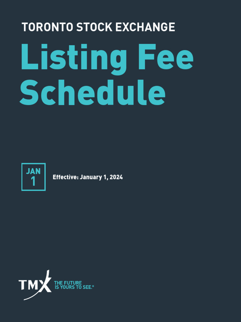 TSX Listing Fee Schedule 2024 | PDF | Securities (Finance) | Initial ...