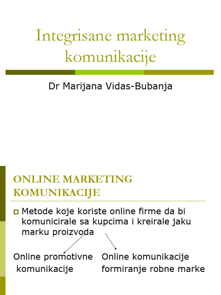 Glava Ix Integrisane Marketing Komunikacije | PDF