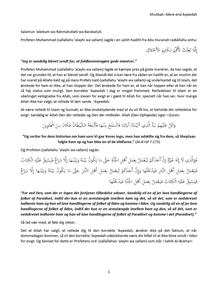 Khutbah-Mere End Aqeedah | PDF Khutbah-Mere End Aqeedah | PDF