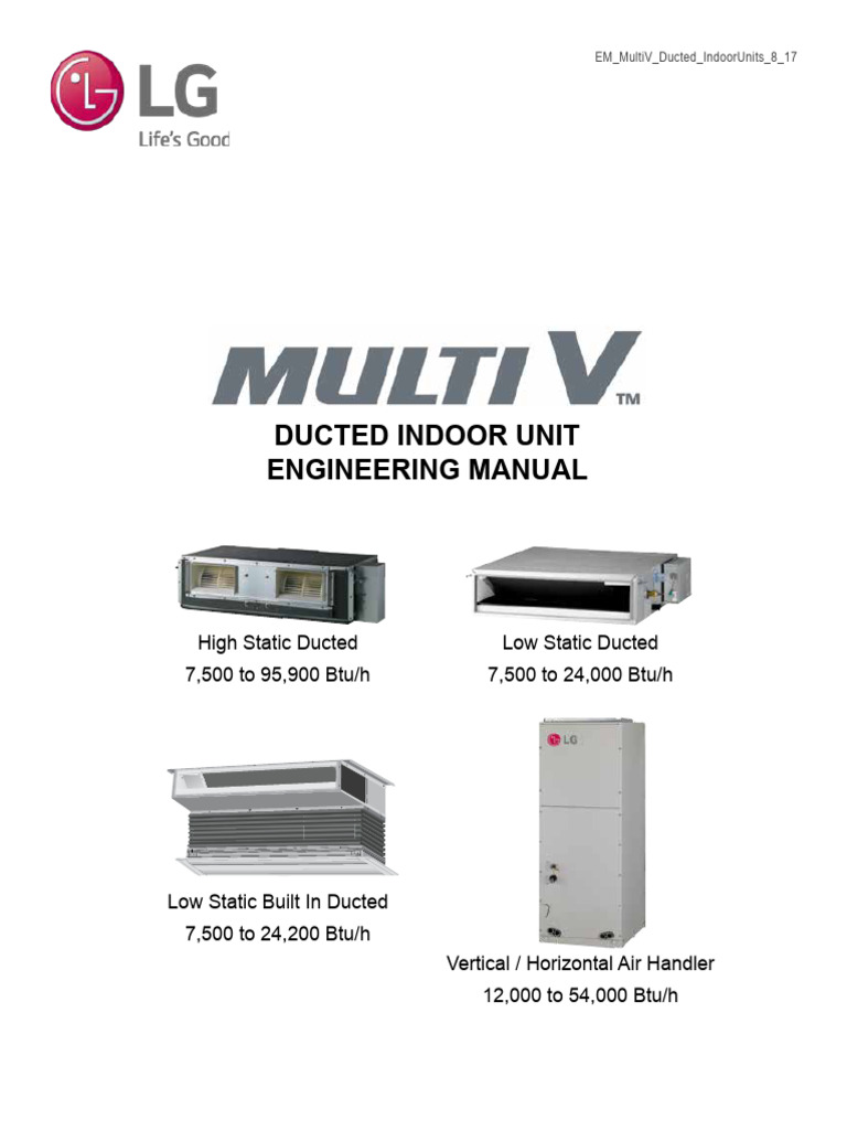 EM MultiV Ducted IndoorUnits 8 17 | PDF | Air Conditioning | Autodesk Revit