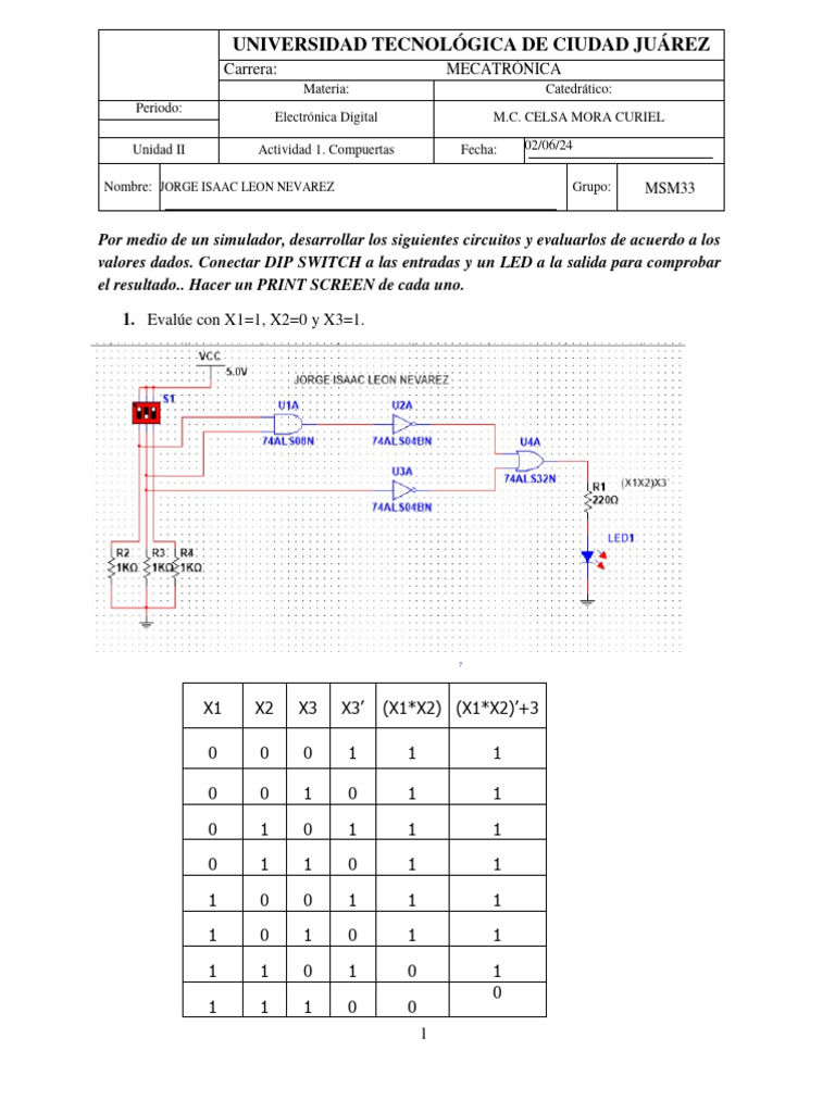 U2 - Act1 - Leon Nevarez | PDF | Electrónica | Ingenieria Eléctrica
