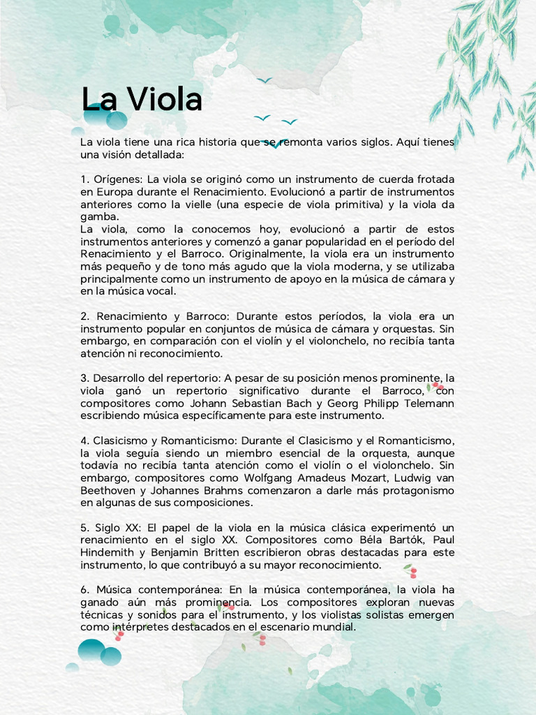 La Viola | PDF | Viola | Orquestas