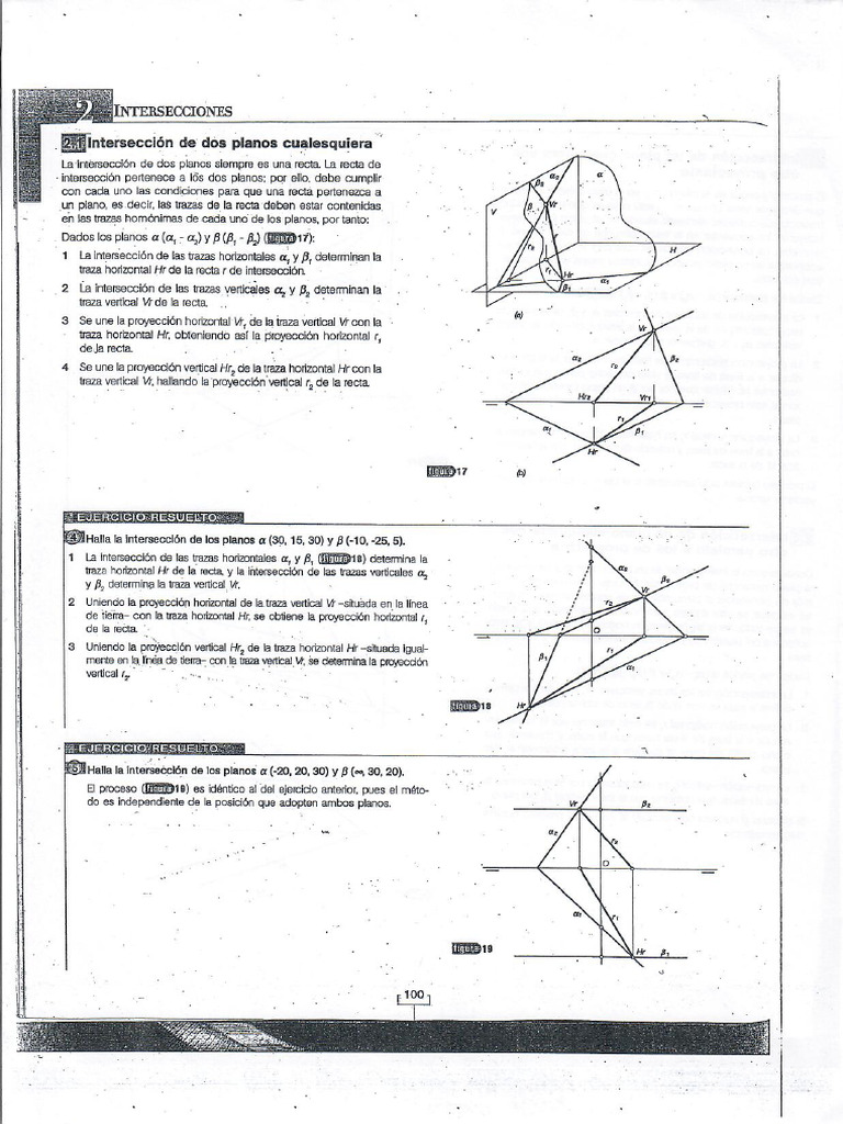 4 Sistema Diédrico. Intersecciones I (1) | PDF
