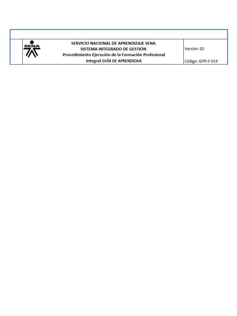 GFPI-F-019 Guia de Aprendizaje Planeación 2 - 8. | Descargar gratis PDF | Seguridad y salud ...