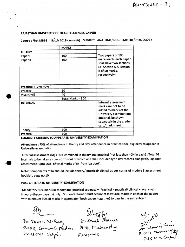 MBBS First Year Paper Pattern | PDF