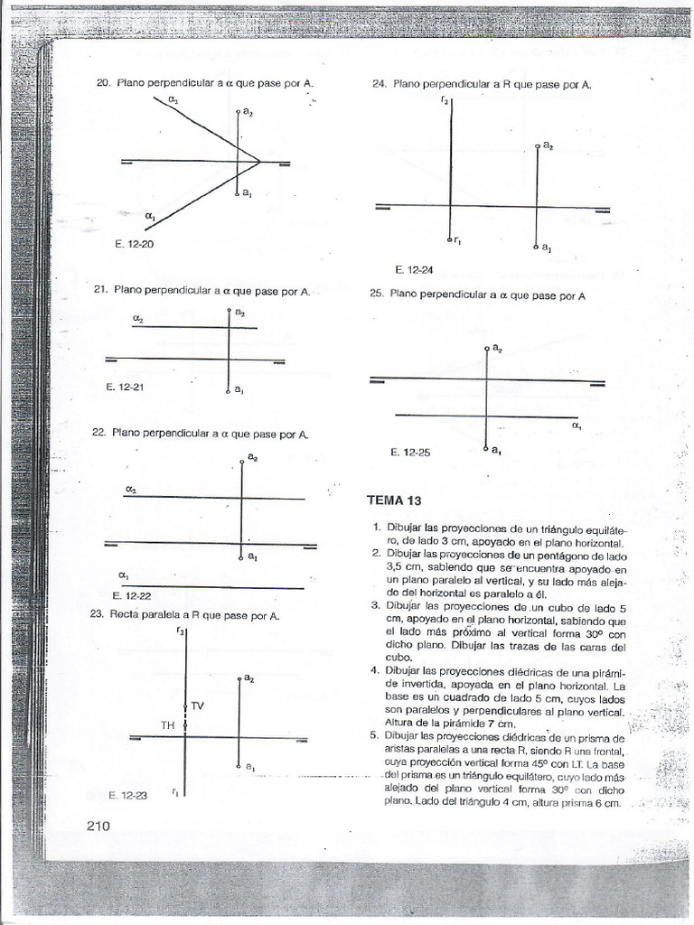 9 Ejercicios Sistema Diédrico. Perpendicularidad II | PDF