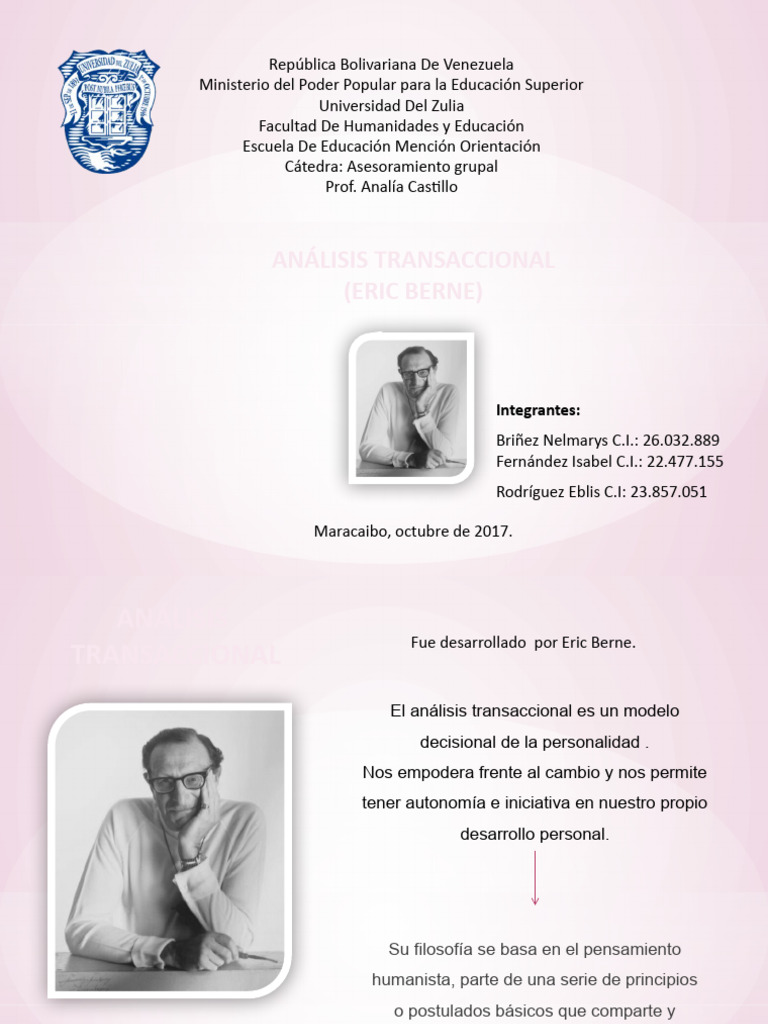 Analisis Transaccional Eric Berne | PDF | Psicoanálisis | Sicología