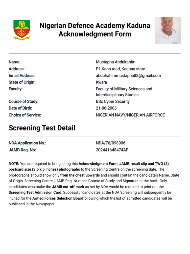 NDA 76RC Application Acknowledgment Form | PDF