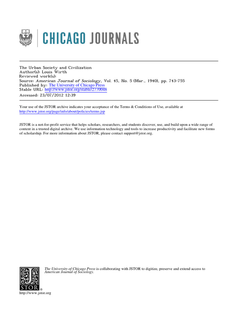 $the Urban Society and Civilization | PDF | Sociology | Science