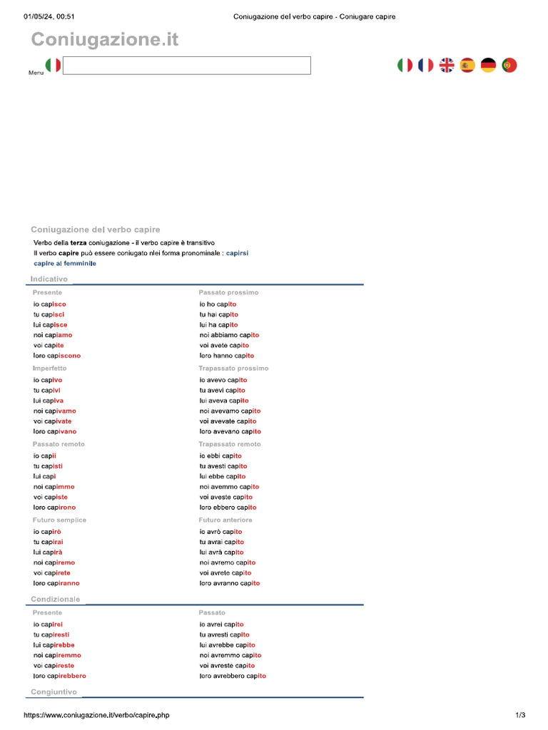 Il Verbo Capire | PDF