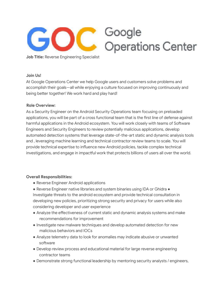 Reverse Engineering Specialist | PDF | Malware | Android (Operating System)